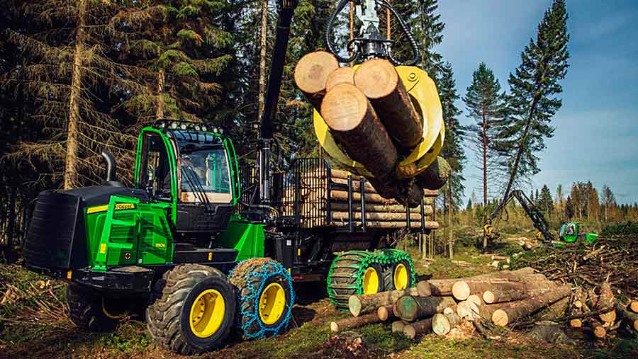 Unusual harvesters: The kit used to fell and haul timber - Farmers Weekly