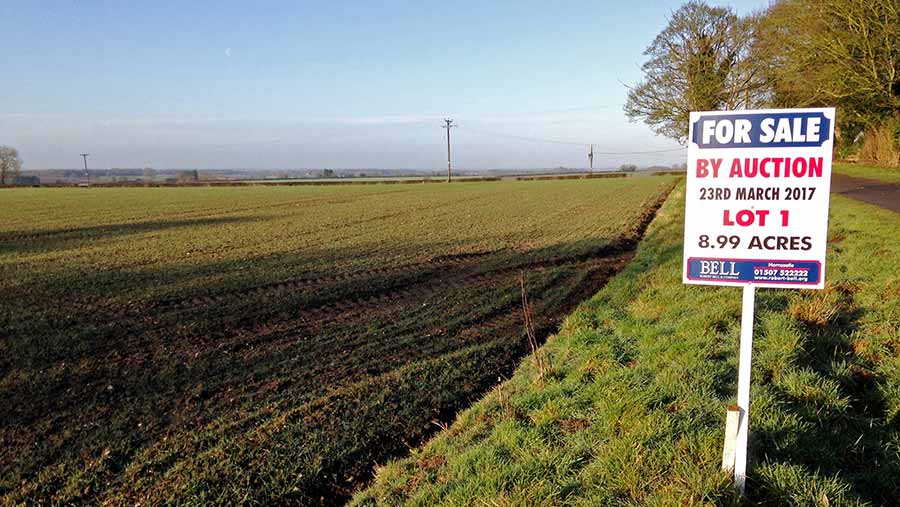 Small farmland blocks selling well at auction - Farmers Weekly