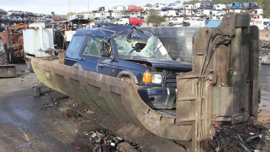 Land Rover crushed after owner damages farmer’s field - Farmers Weekly