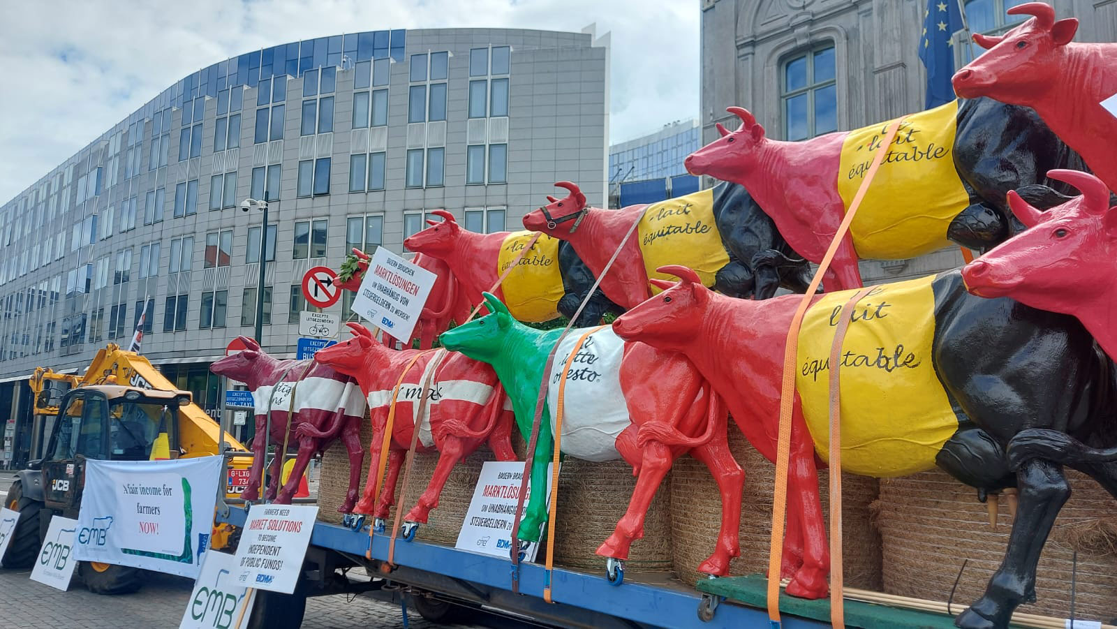 Dairy farmers protest in Brussels for fair milk prices - Farmers Weekly